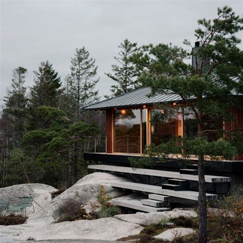 Line Solgaard Arkitekter Raises Kjerringholmen Cabin Over Rocks In Norway