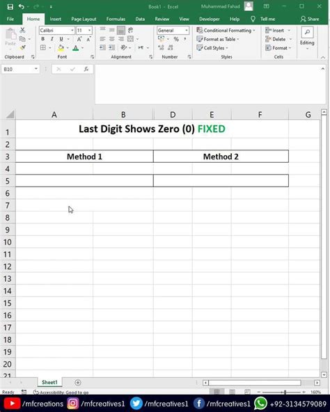 How To Fix Last Digit Changed To Zero In Excel Video Excel Tutorials Microsoft Excel