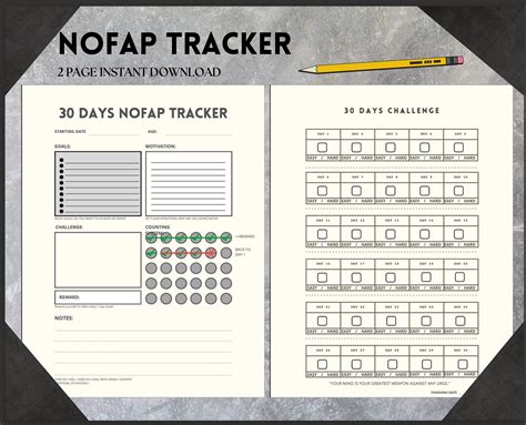 Nofap Tracker Retention Tracker Self Care Digital Planner Nofap