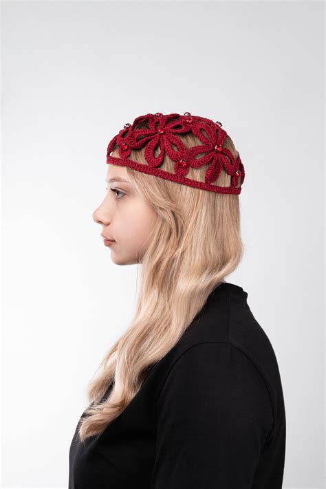 Crochet Pattern Hat Beanie Summer Flower Hat Boho Headwear Pattern Diy Lace Crochet Hat Woman