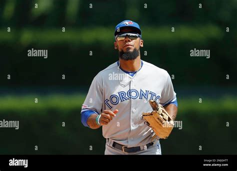 Toronto Blue Jays Center Fielder Teoscar Hernandez Runs To The Dugout