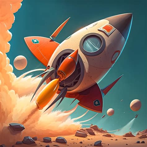 Premium Photo A Drawing Of A Rocket