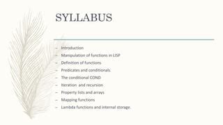 AI Programming Language LISP PPTX Programming Languages Computing