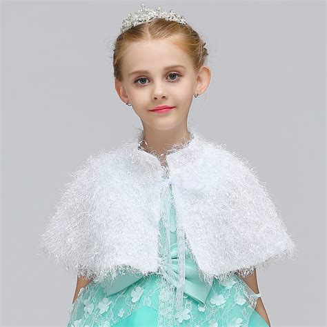 키즈 웨딩 소녀 볼레로 어깨를 으스스한 재킷 망토 공주 드레스 케이프 아웃웨어 플라워 들러리 웨딩 드레스 코트 랩 및 숄웨딩