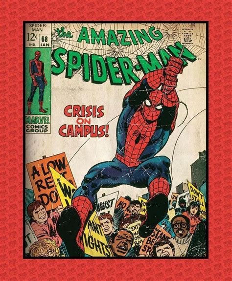 Marvel Comics The Amazing Spider Man Panel Cotton Fabric Etsy