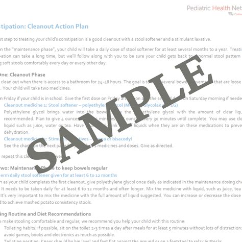 Clinical Support Tools Constipation Pediatric Health Network