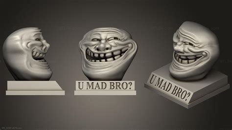 Mask Trollface Bust Ms0288 3d Stl Model For Cnc