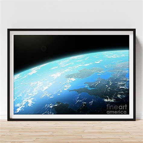 Illustration Of Earth From Space Art Print By Science Photo Library