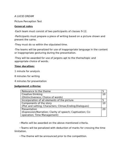 Picture Perception Test Pdf
