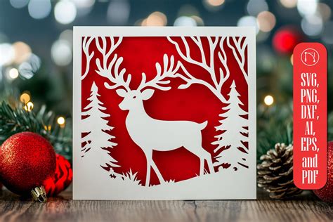 Paper Cut Christmas Card Svg Cut File So Fontsy