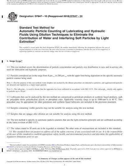 Astm D7647 24 Red Standard Test Method For Automatic Particle