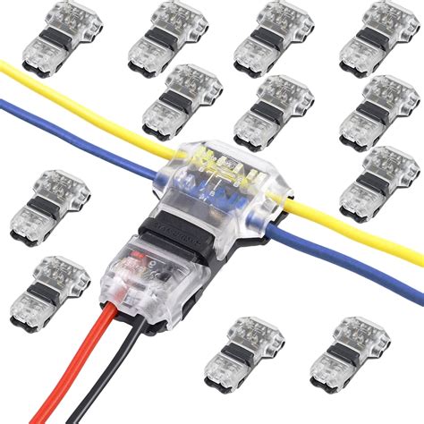 Nuahrhy 12pcs T Tap Wire Connector No Wire Stripping 3 Way Wire Splice