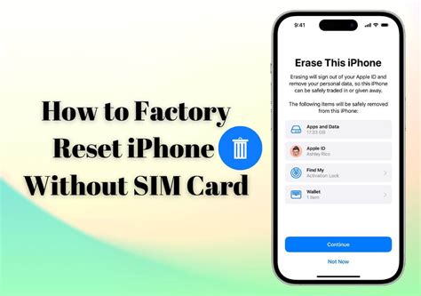 How To Factory Reset Iphone Without Sim Card