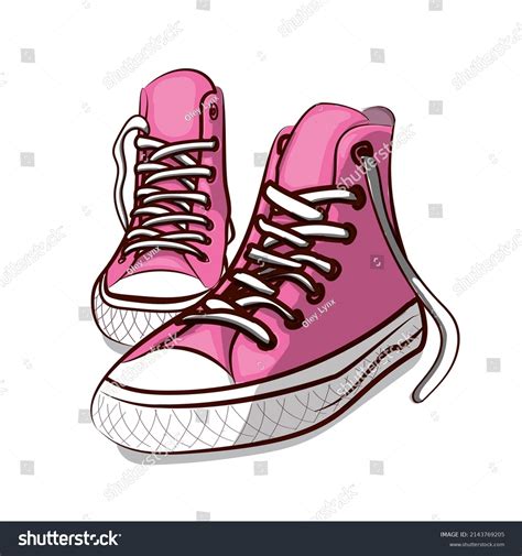 Beautiful Pink Shoes Vector Illustration Handdrawn Stock Vector