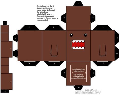 Domo Cubee By Mcdunno Print Image Cubecraft Juguetes De Papel