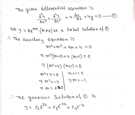 Solved Instructions Answer Following Differential Equation Problems