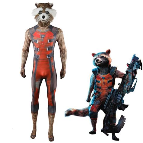 Guardians Of The Galaxy Vol 3 Rocket Costume Full Suit Mask Set