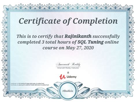 Rajinikanth Gaja On Linkedin Sql Tuning Certification