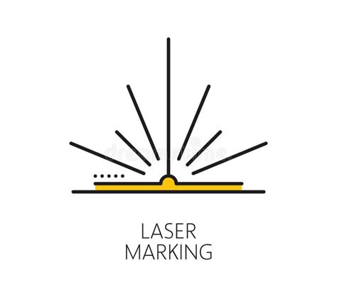 Laser Marking Line Icon Laser Beam Engraving Stock Illustration