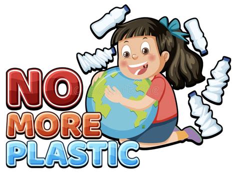 No More Plastic Logo Banner Design Stock Vector Illustration Of