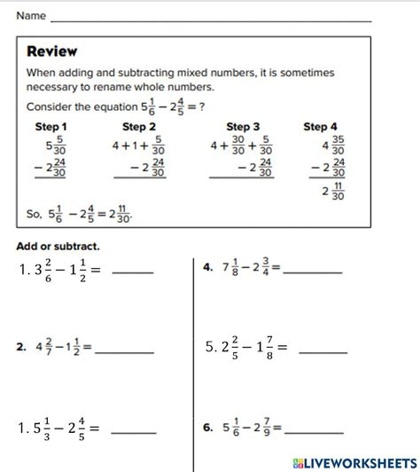 Subtracting Mixed Numbers With Regrouping Level 2 Worksheet Worksheets Library