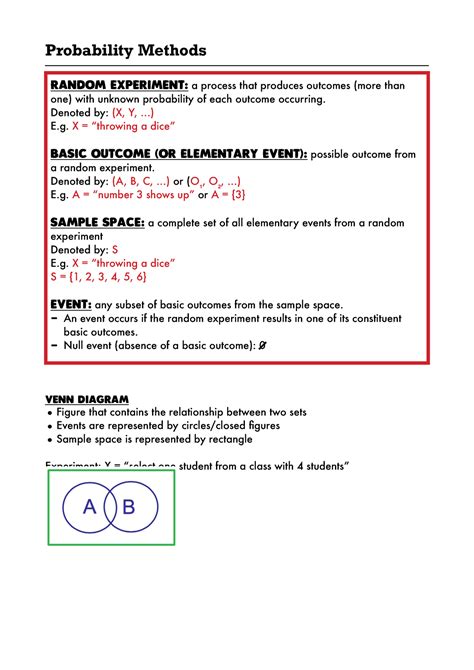 Probability Methods Lecture Notes Probability Methods Venn Diagram • Figure That Contains