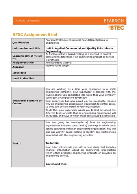 Summary Unit 4 Applied Commercial And Quality Principles In Engineering Assignment 2