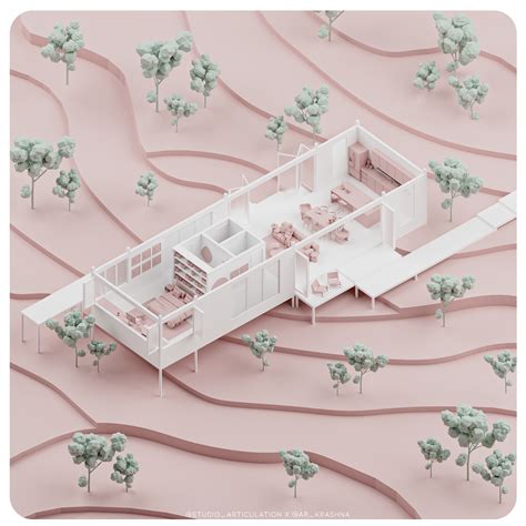 Weekend House Isometric Render On Behance