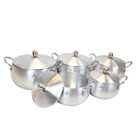 Chefs Choice 10 Piece Belly Aluminum Cookware Pot Set Durable Finish