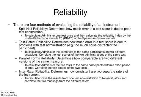 Ppt Calculating Reliability Of Quantitative Measures Powerpoint