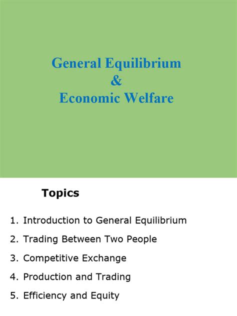 General Equilibrium Model Slides 2 Pdf Welfare Economics Pareto Efficiency