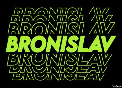 Bronislav Текстовый эффект и дизайн логотипа Имя