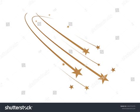 Falling Stars Simple Drawing Vector Illustration Stock Vector Royalty