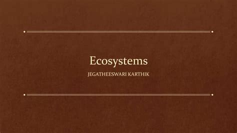 Ecosystems Ppt
