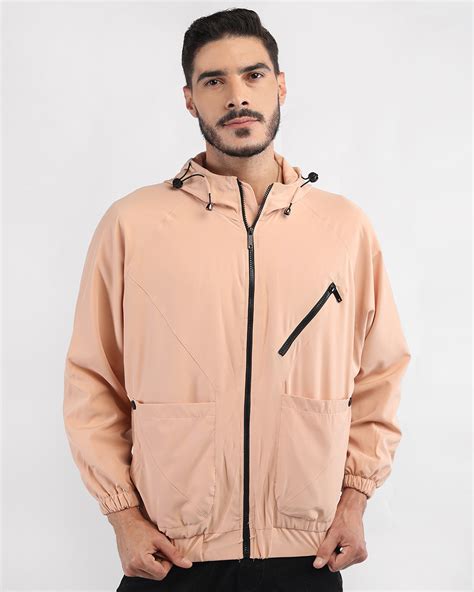 Buy Mens Light Orange Wind Cheater Jacket Online At Bewakoof
