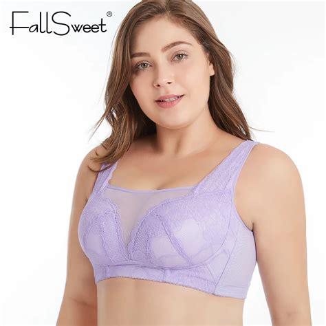 FallSweet Lace Minimizer Bra Full Coverage Wire Free Bras For Women