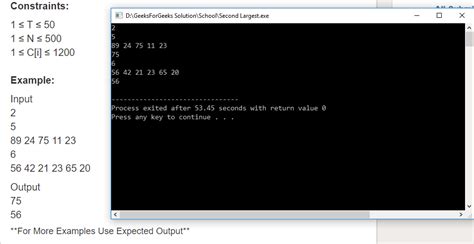 Geeksforgeeks Solution For Second Largest