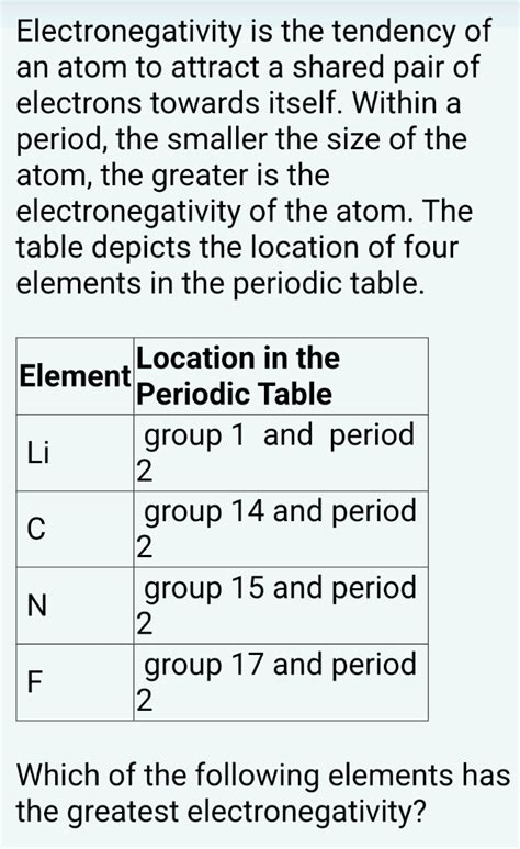 Electronegativity Is The Tendency Of An Atom Studyx