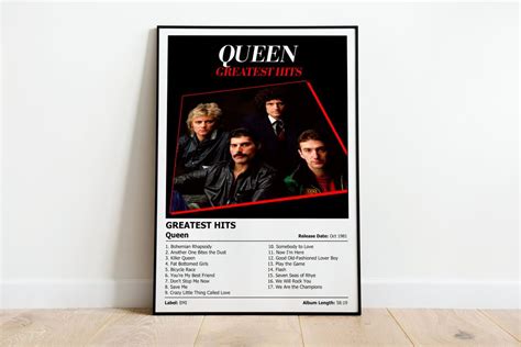Queen Greatest Hits Album Cover Print Poster Sold By Refinery