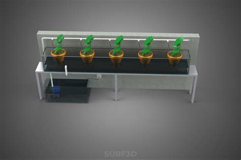 Hydroponic Plant Farm Drip System Nutrient Irrigation Timer 3d Model