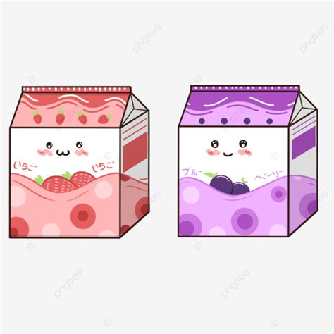 Cute Japanese Milk Uht With Aesthetic Packaging Milk Illustration