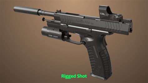 Pistol06 Black All Pbr Unity Ue Textures Included 3d Model By Eight