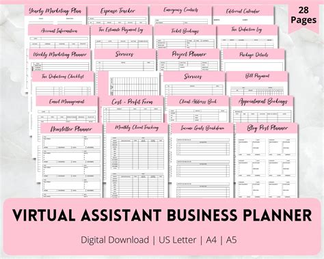 Virtual Assistant Business Planner Freelance Assistant Etsy Canada