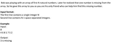 Solved Bob Was Playing With An Array Of First N Natural Chegg