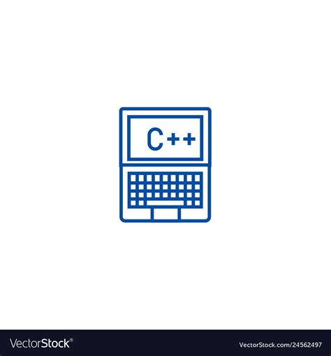 Programming Coding C Plus Line Icon Concept Vector Image