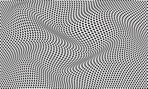 Simple Abstract Black Color Many Small Polka Dot Wavy Distort Pattern