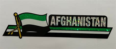 Afghanistan Flag Reflective Sticker Coated Finish Side Kick Decal
