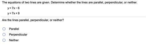 Solved The Equations Of Two Lines Are Given Determine Chegg