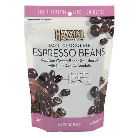 Bazzini Dark Chocolate Espresso Beans 10 Oz Pouch Nassau Candy