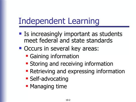 10 Independent Learning For Class Ppt